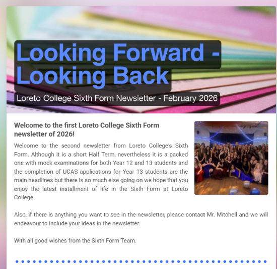 Loreto College St Albans - Sixth Form Newsletter - Feb 2026